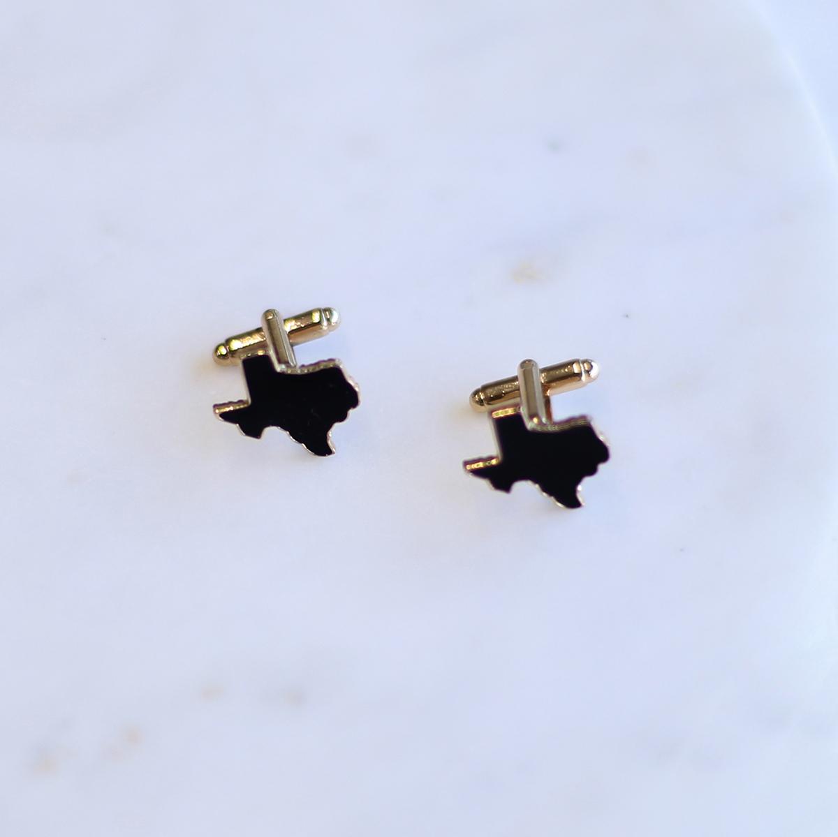 Texas Cufflinks in Black | The Royal Standard