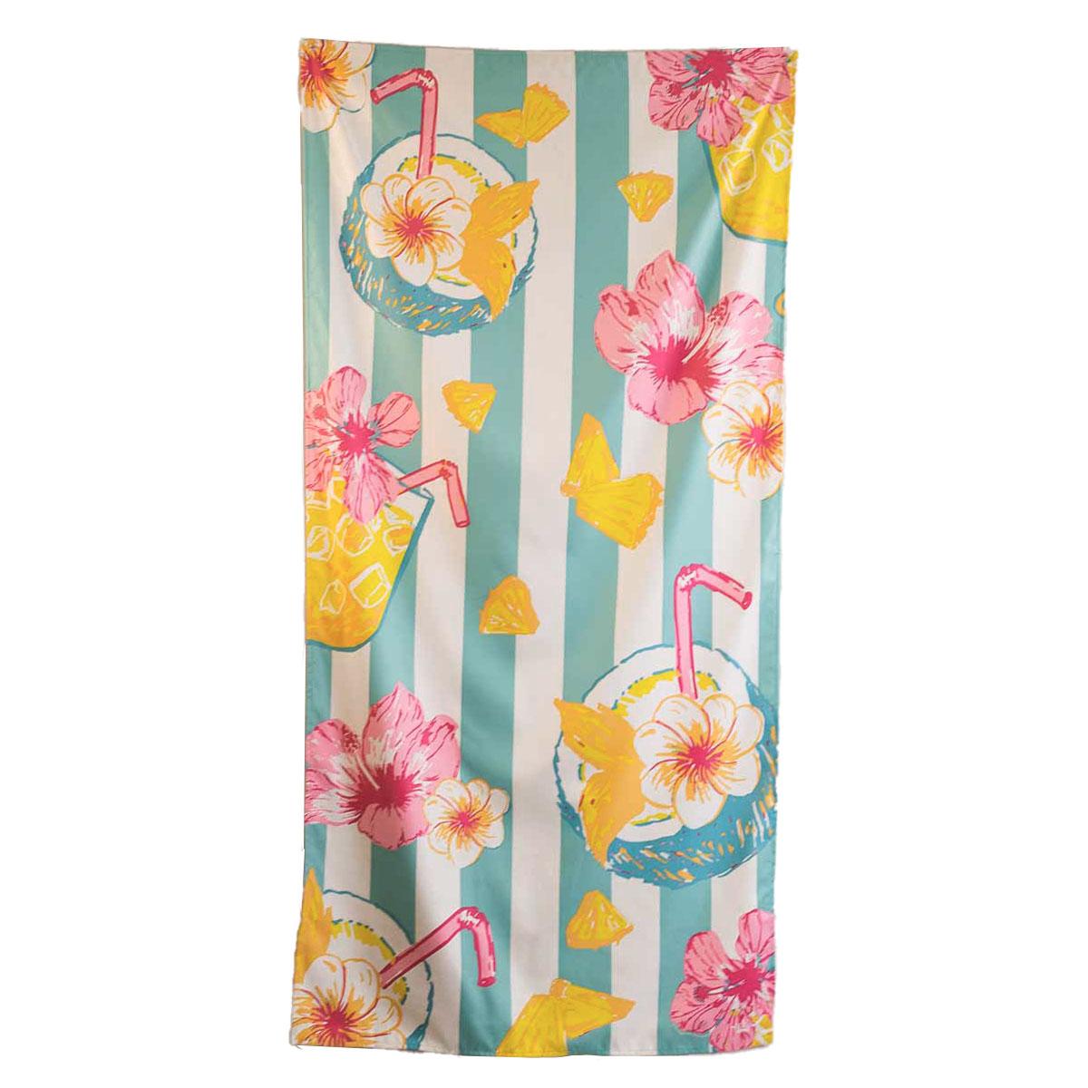 Coconut Colada Beach Towel Aruba Blue/Yellow | The Royal Standard