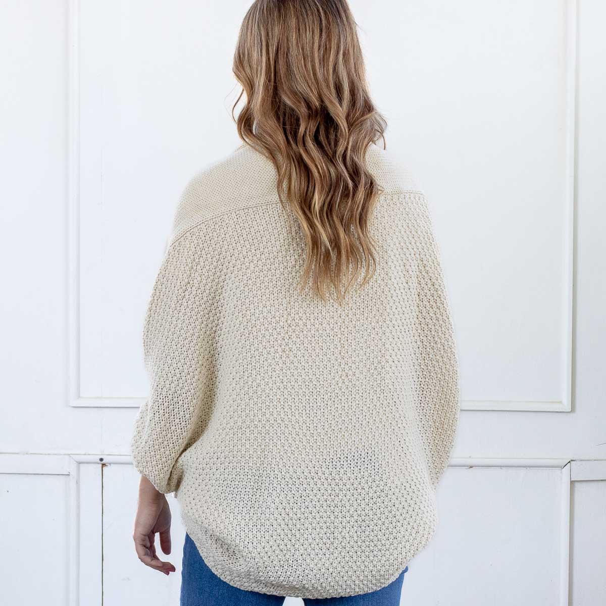 Caroline Open Knitted Cardigan in Cream | The Royal Standard