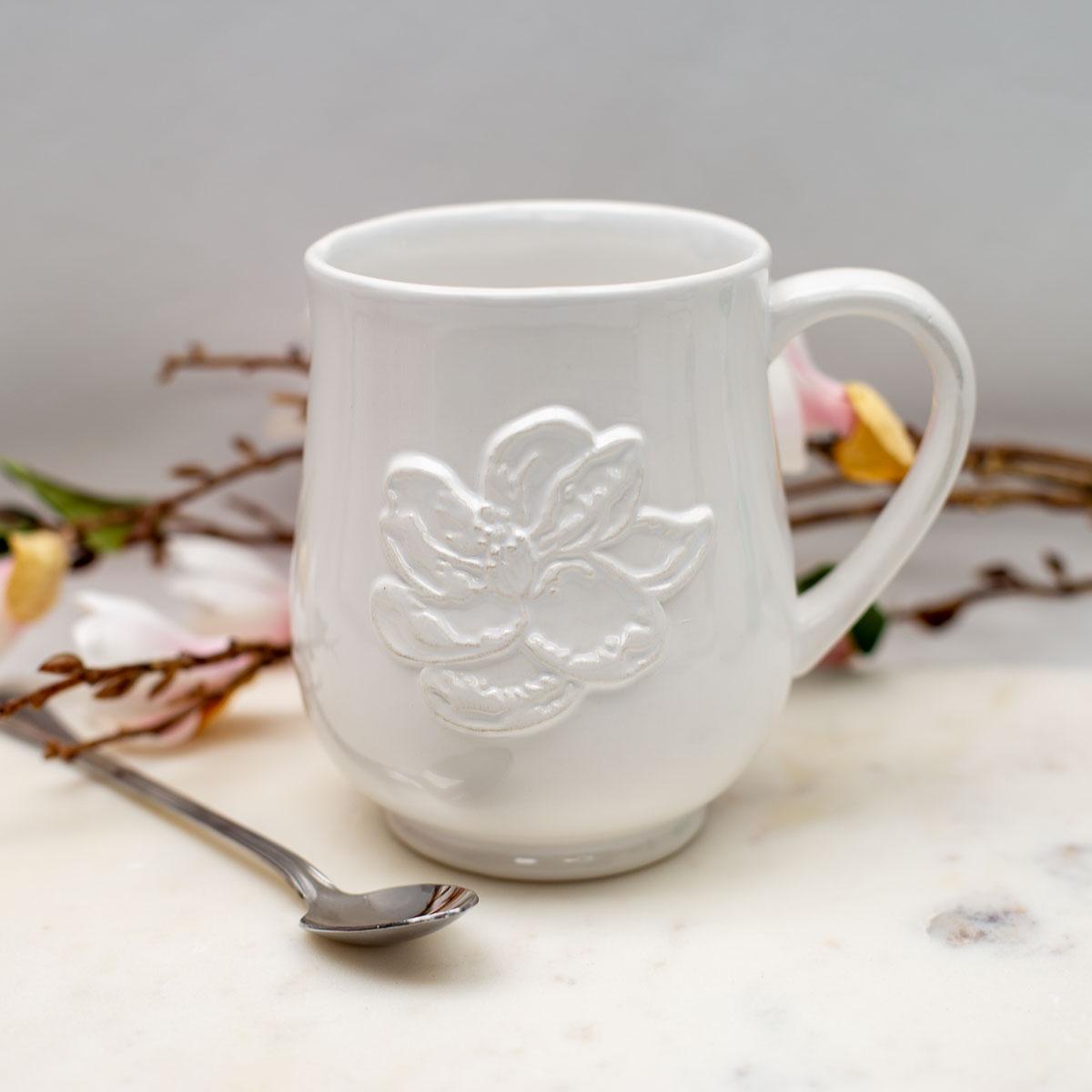 Magnolia Embossed Coffee Mug | The Royal Standard