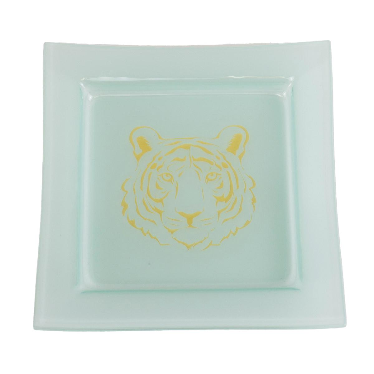 Tiger Square Glass Serving Platter | The Royal Standard