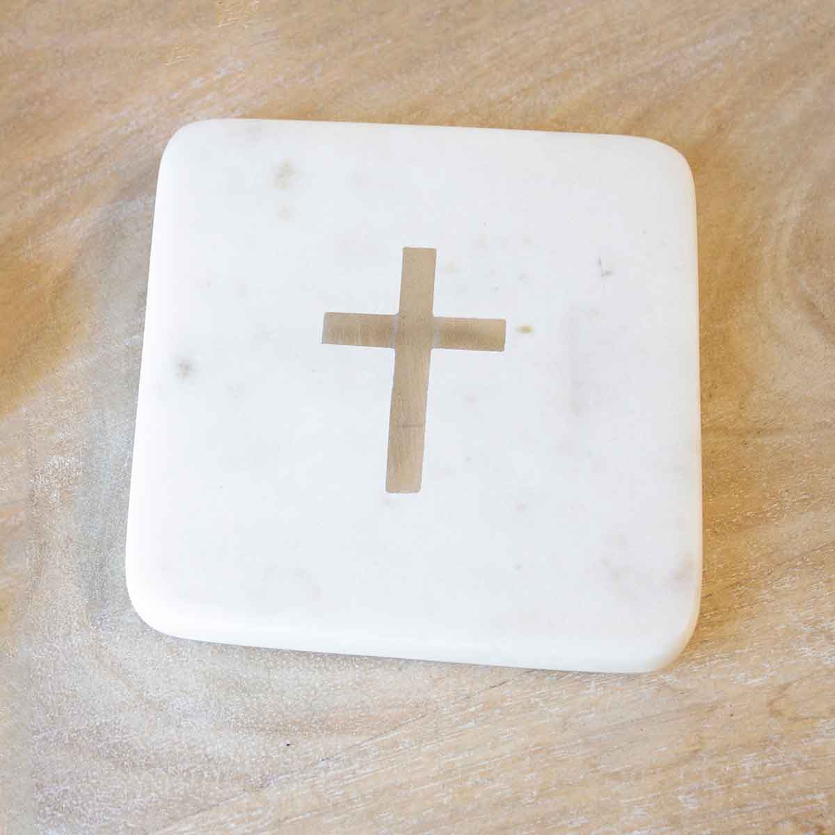 Cross Marble Coasters (set of 4) | The Royal Standard