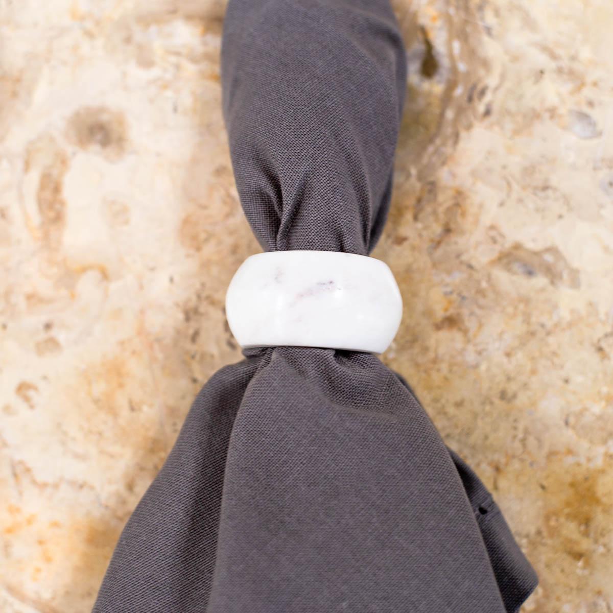 Marble Napkin Rings in White | The Royal Standard