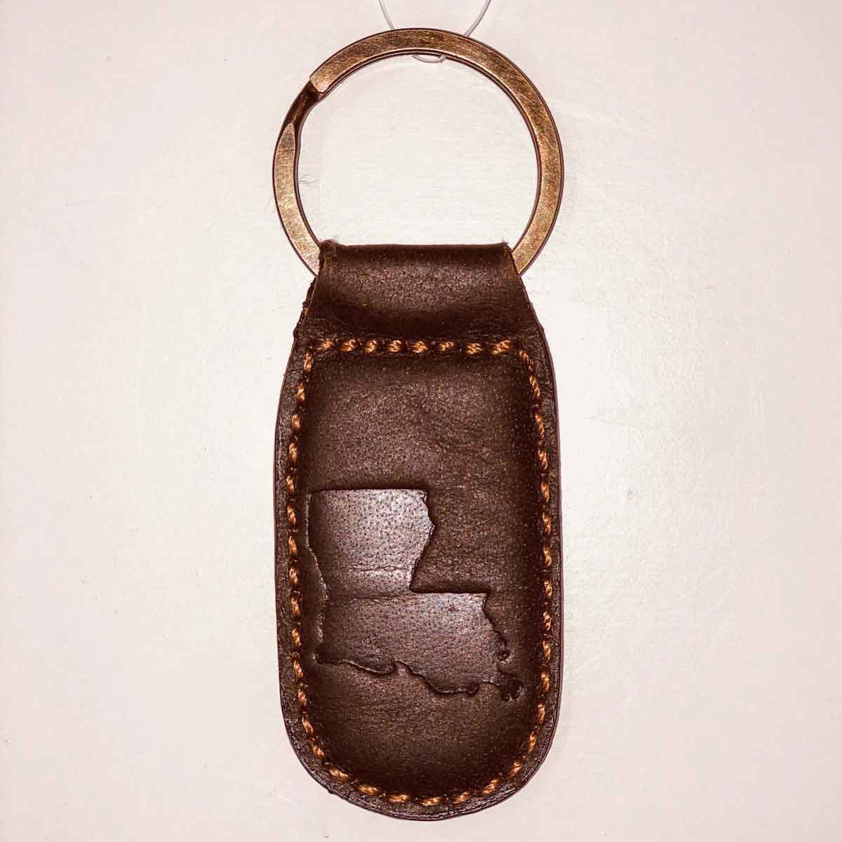 Louisiana Leather Embossed Keychain | The Royal Standard