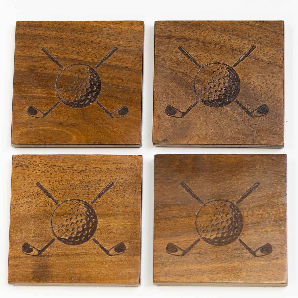 Golf Etched Wood Coasters | The Royal Standard