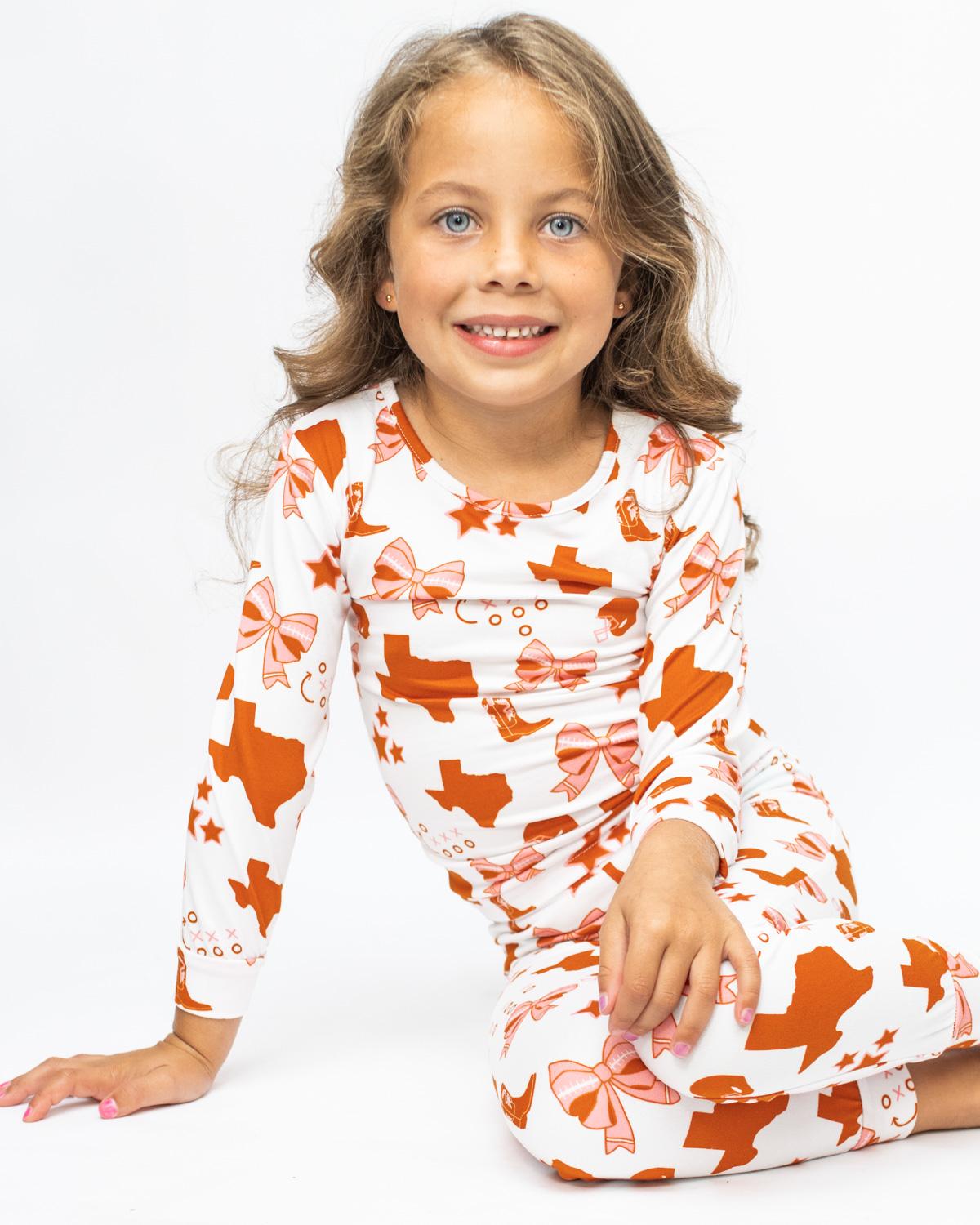 Kid's Put A Bow On It Long Sleeve Pajamas | The Royal Standard
