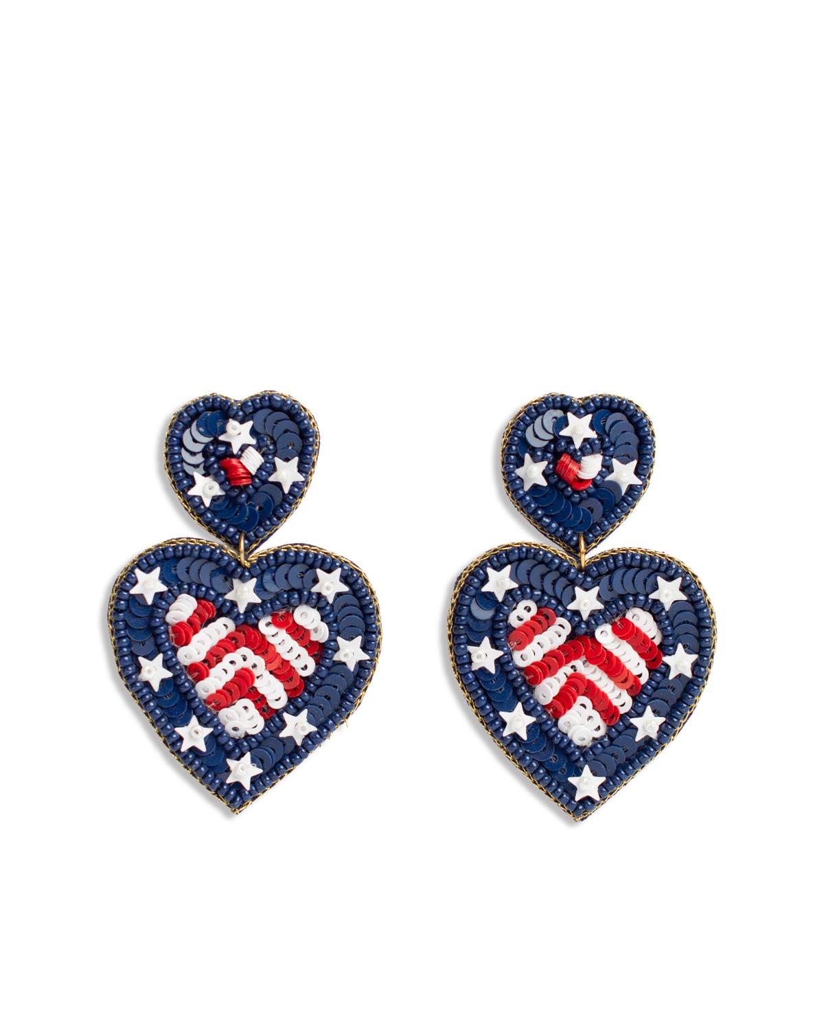 American Heart Beaded Earrings|The Royal Standard